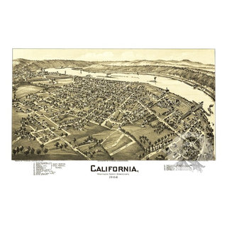 Old Map of California Pennsylvania 1902, Vintage Map Art Print, 24"x36 ...