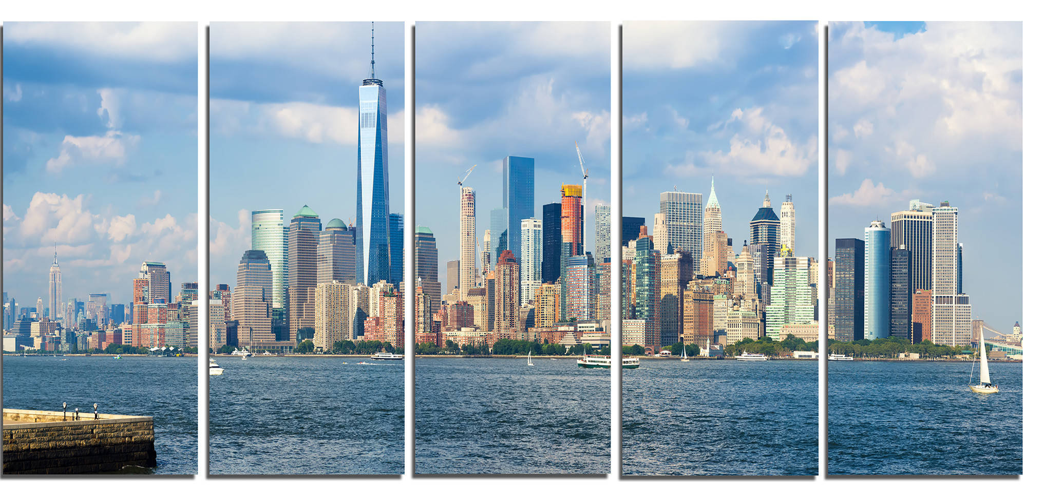 Designart - Lower Manhattan Skyline Panorama' Cityscape Metal Circle ...