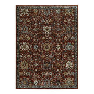Tyler Updated Classic Rust Red/ Blue Area Rug, 7'10" X 10 ...