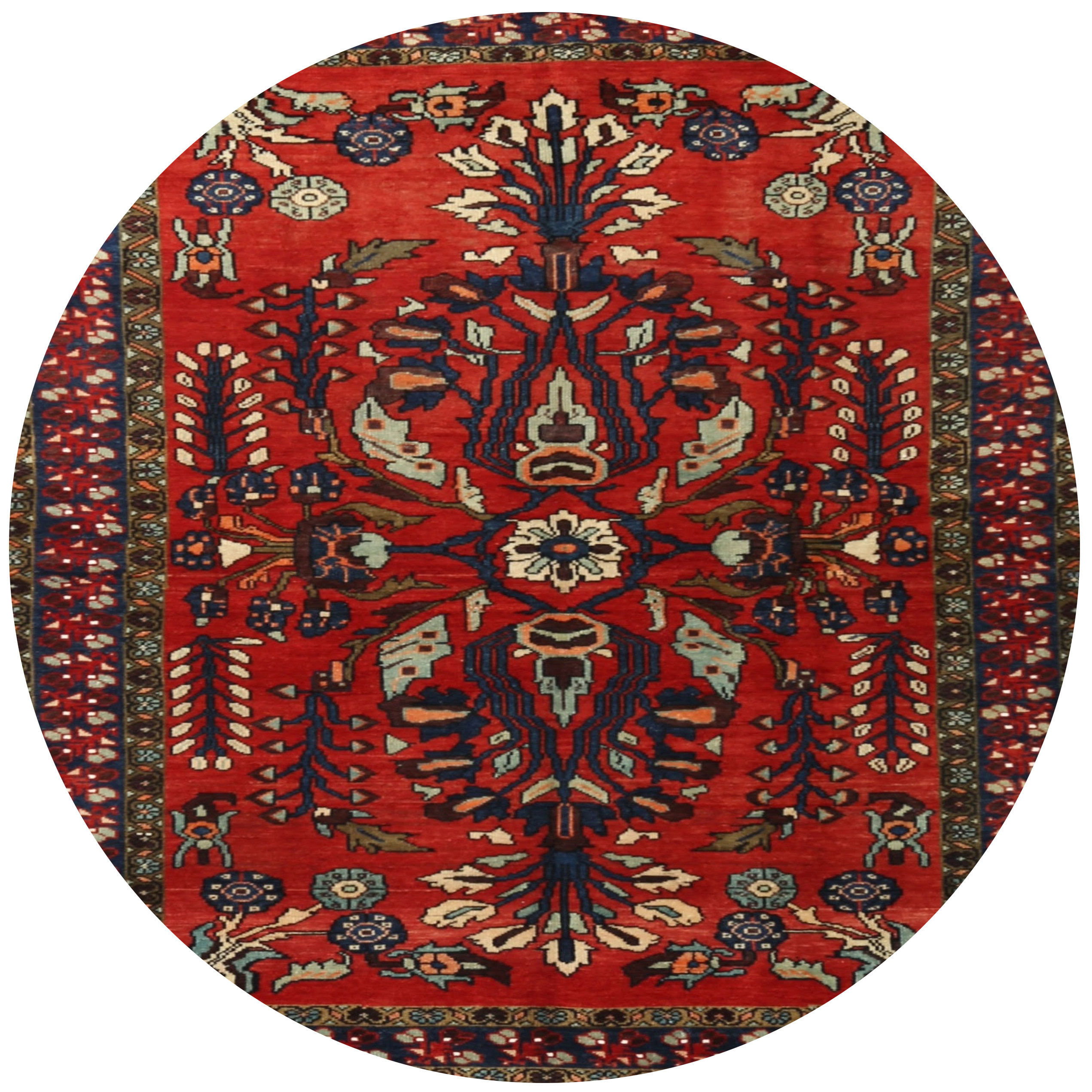 Ahgly Company Indoor Rectangle Traditional Area Rugs, 4' Round ...