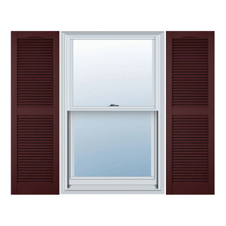 Mid-America, Cathedral Top Center Mullion, Open Louver Shutters ...