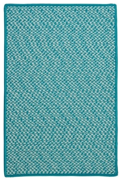 Colonial Mills Outdoor Houndstooth Tweed Ot57 Turquoise Area Rugs, 2'x8 ...