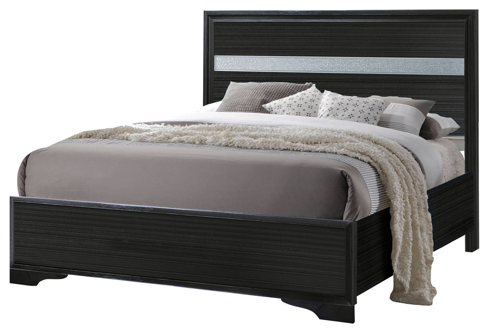 Acme Naima Bed, Black, Twin - Transitional - Panel Beds - by Acme ...