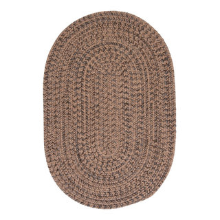 Hayward Tweed Indoor Rug Rustic Farmhouse Braided Wool HY19, 7'x9' Oval ...