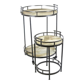 Set of 2 Functionally Classy Metal Accent Tables, Bronze - Industrial ...