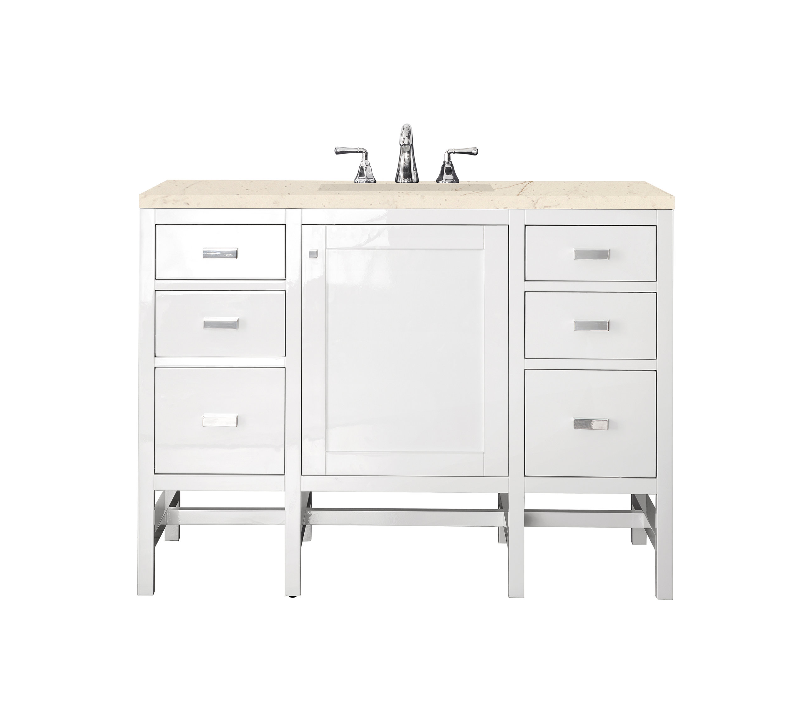 Addison 48" Vanity, Glossy White, Eternal Marfil Top - Transitional ...