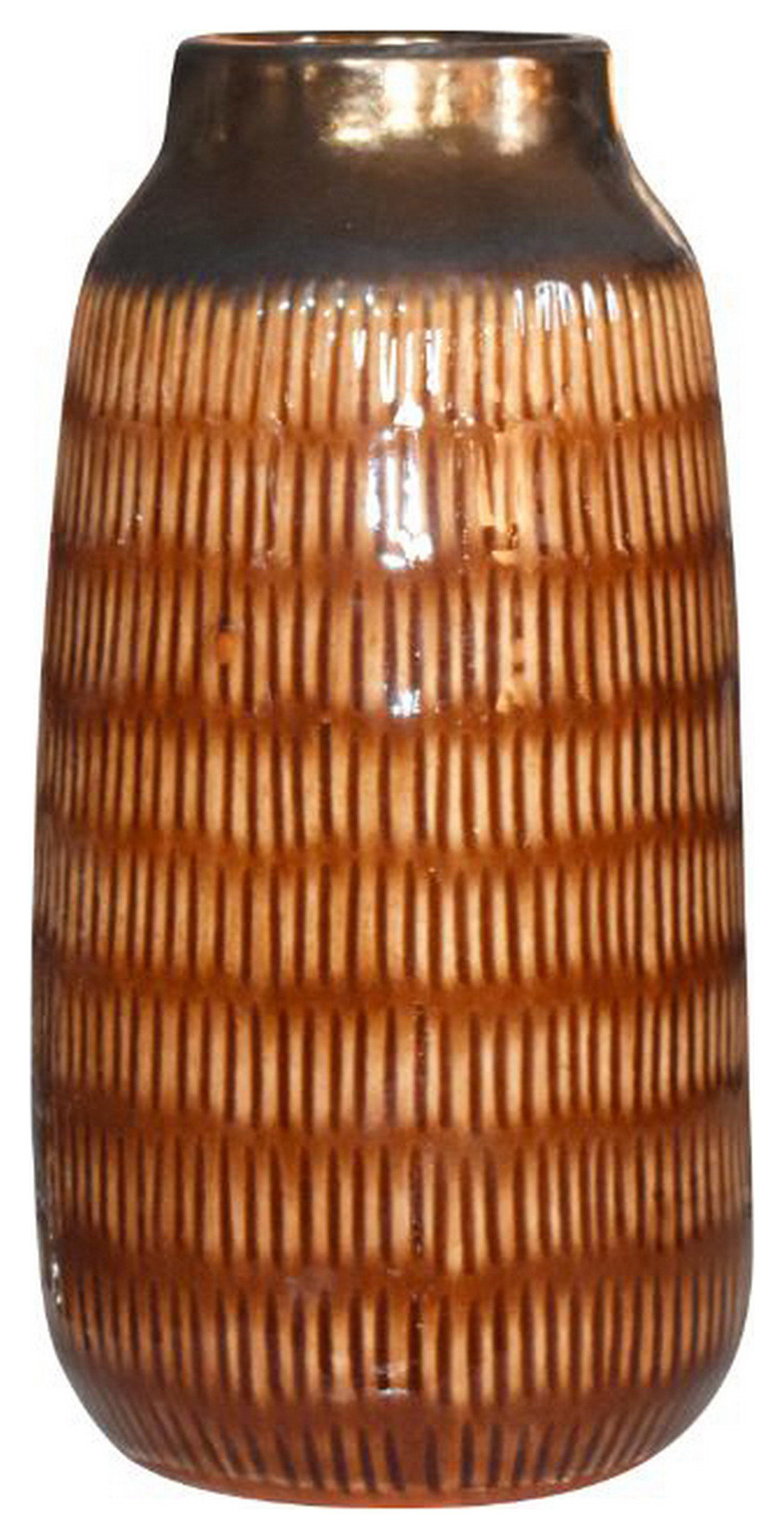 Plutus Brands Vase, Brown Porcelain - Transitional - Vases - by Plutus ...