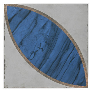 Renaissance Deco Indigo Mandorla Porcelain Floor and Wall Tile ...