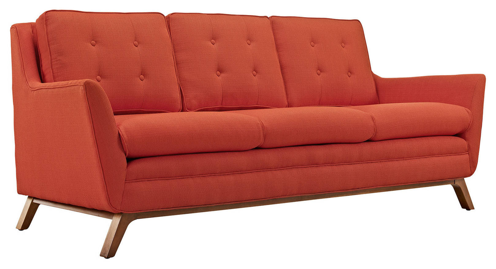 Modern Atomic Red Beguile Upholstered Fabric Sofa, 36"Lx83.5"Wx34.5"H - Midcentury - Sofas - by ...