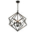 Voss Geometric 4-Light Matte Black Chandelier, 22" Wide - Transitional ...