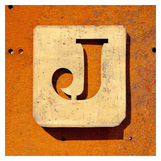 Letter "J" Copper Type Stencil Print, 16" x 20" - Contemporary - Prints ...