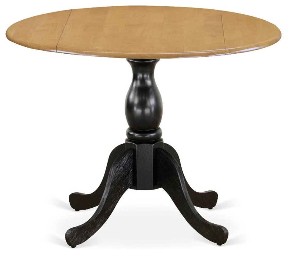 DST-OBK-TP - Dining Table - Oak Table Top and Black Pedestal Leg Finish ...