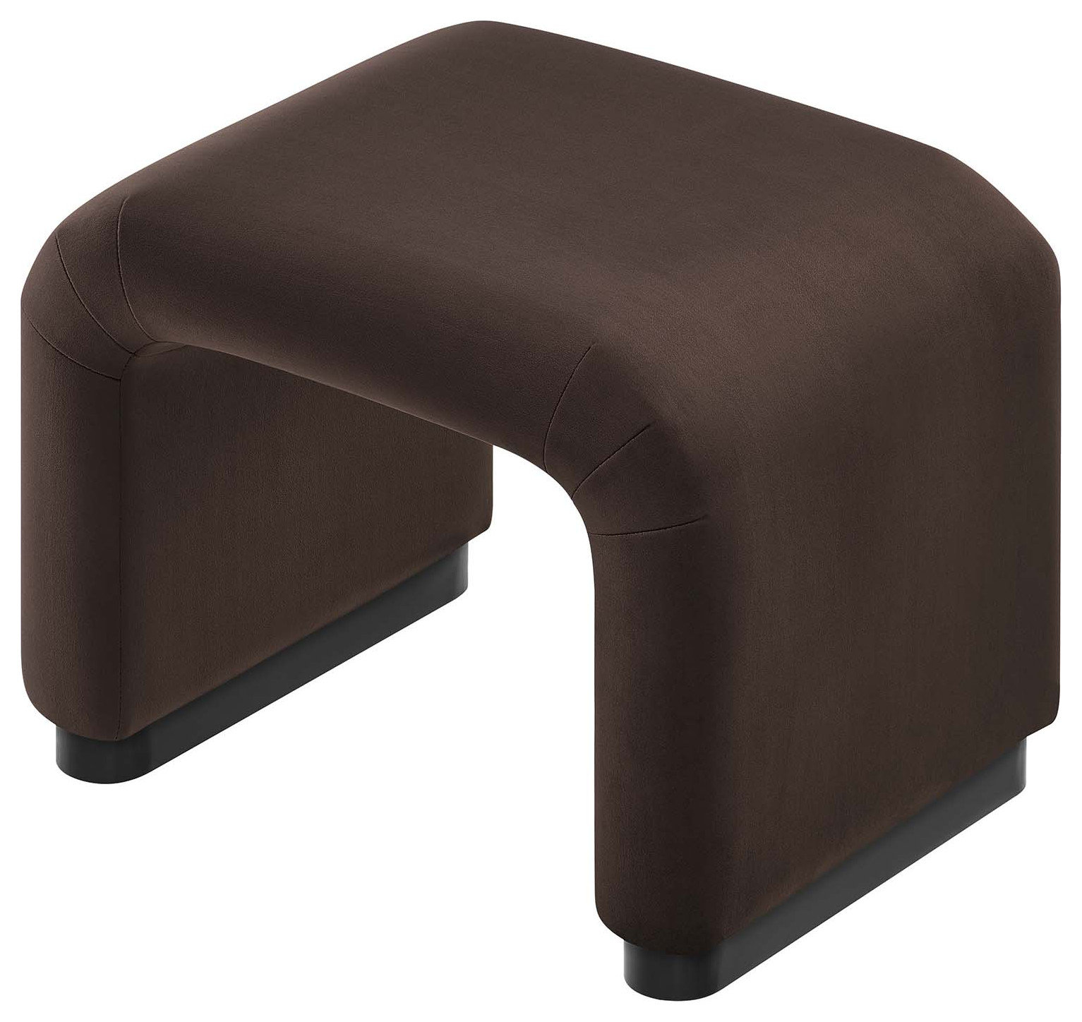 Koda Performance Velvet Waterfall Stool - Black Chocolate Brown ...