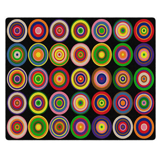 Flagship Carpets VA160-58A 10'9"X13'2"Color Rings Black Educational Rug ...