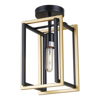 WAREHOUSE OF TIFFANY'S WSD113 Haigh 7 in. 1-Light Indoor Black and ...