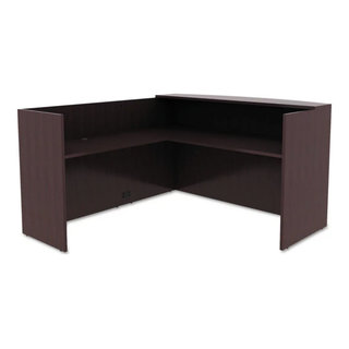 Unique Modern Desk, Large Top With Grommet & Raised Privacy Panels ...