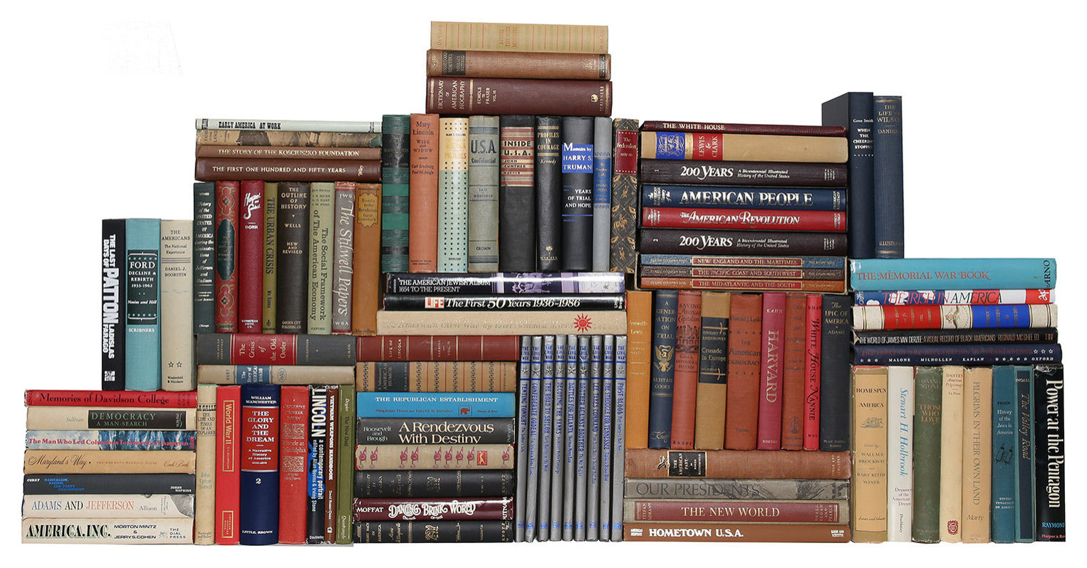 Vintage American History Book Wall, S/100 - Traditional - Books - by ...