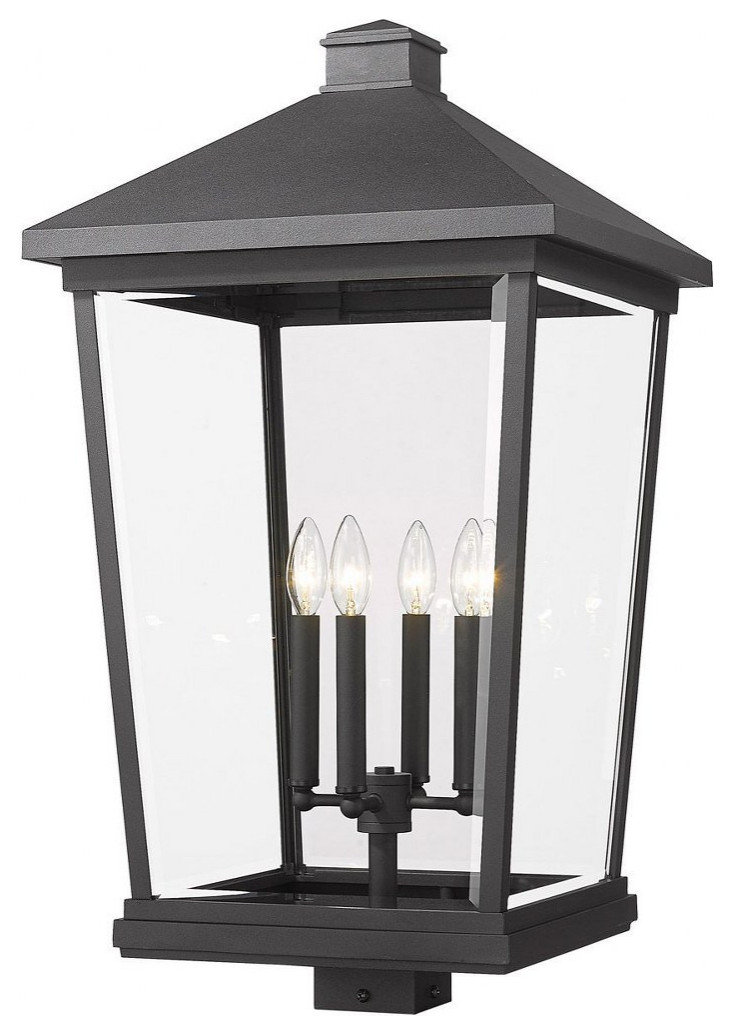 4 Light Outdoor Post Mounted Fixture In Transitional Style-29.75 Inches ...