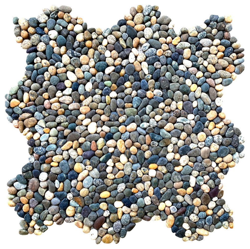 Ebony Mixed Mini Pebble Tile 12x12 - Perfect for Backsplashes ...