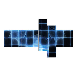 Bright Blue Bat on Radar Screen, Multipanel Abstract Canvas Art Print ...