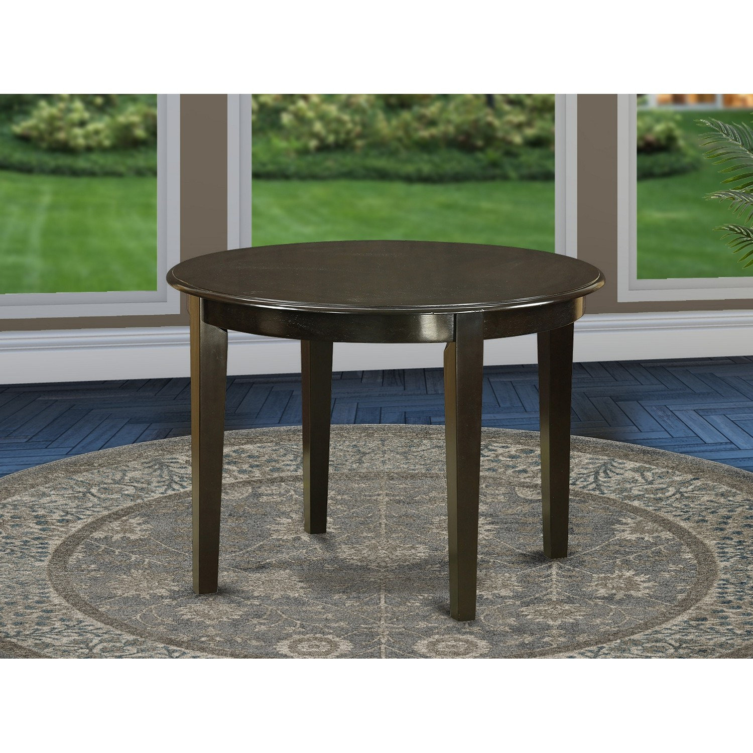 Boston Table 42" Round With 4 Tapered Legs, Cappuccino - Transitional ...