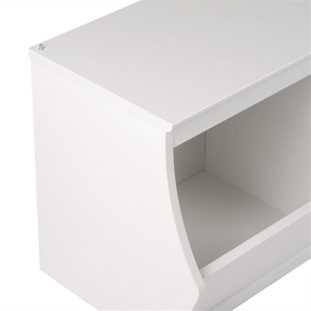 Prepac Monterey Stackable 3-Bin Storage Cubby in White - Transitional ...