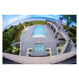 Wilmette, IL Rectilinear Swimming Pool with Separate Hot Tub ...