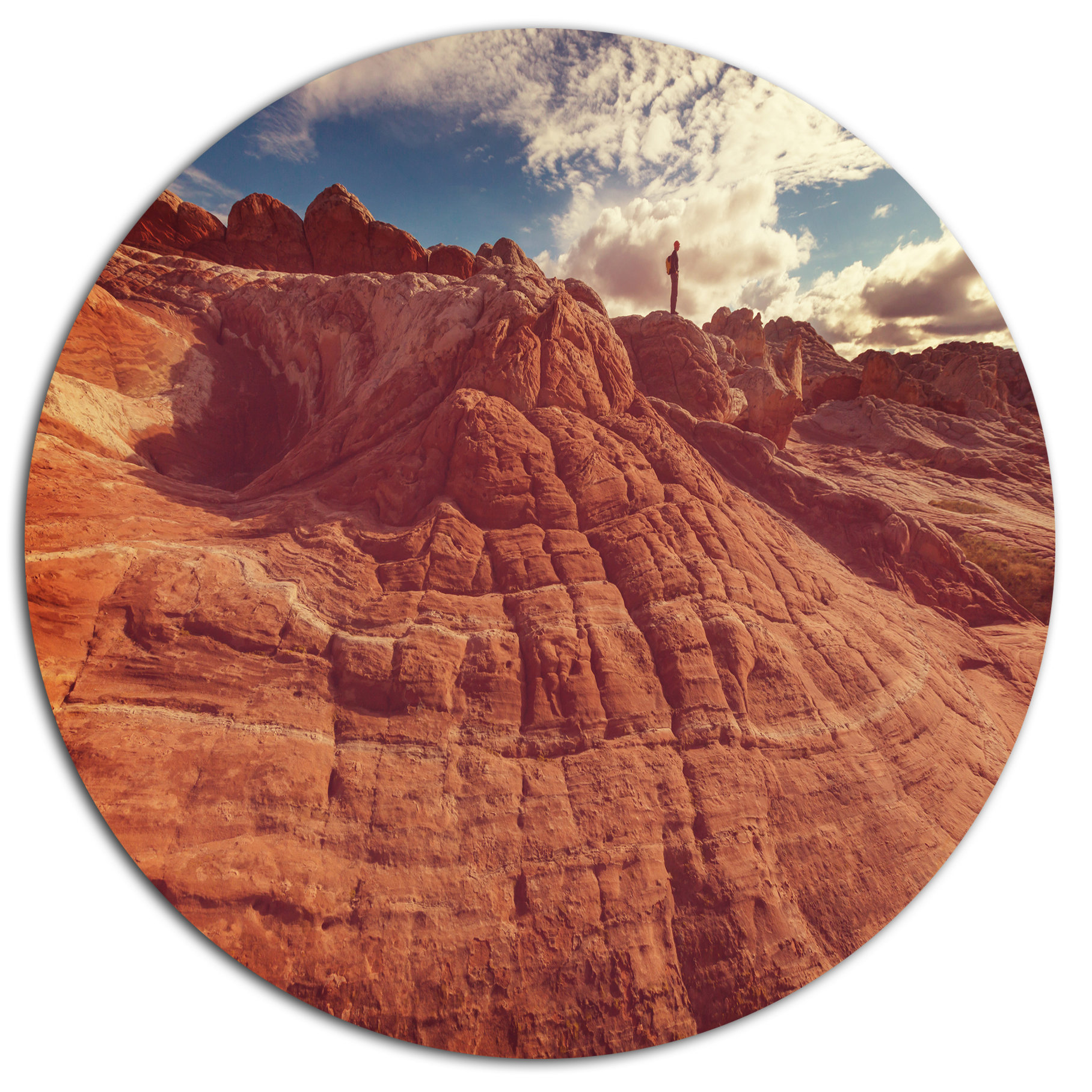 Vermilion Cliffs At Sunrise, Landscape Round Wall Art, Disc of 36 inch ...