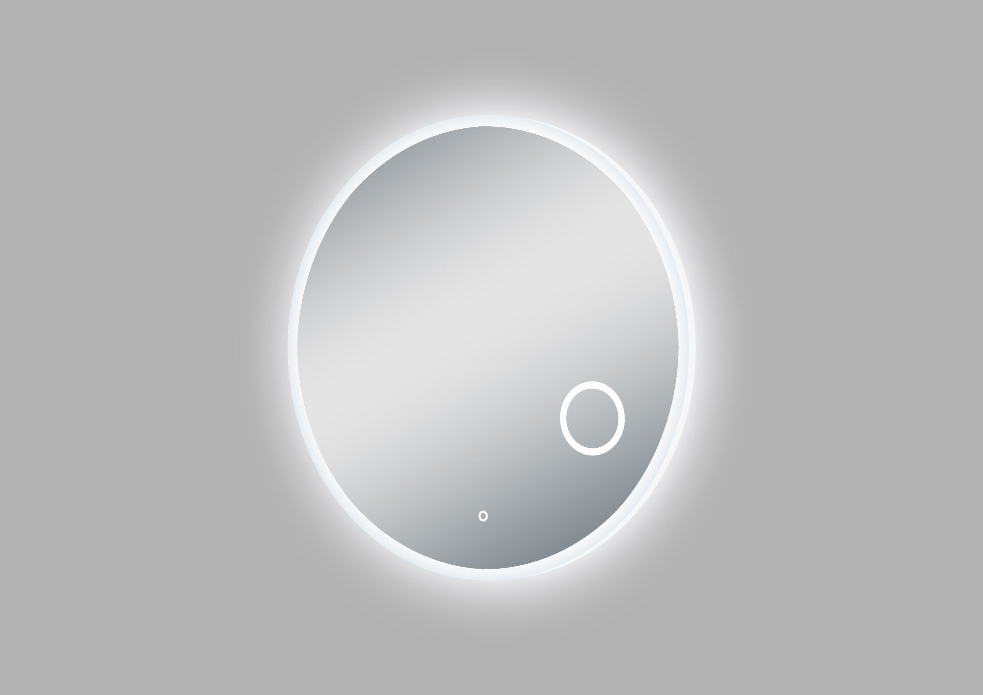 Apollo Round LED Mirror With Magnifier, 36""x36" - Modern - Bathroom ...