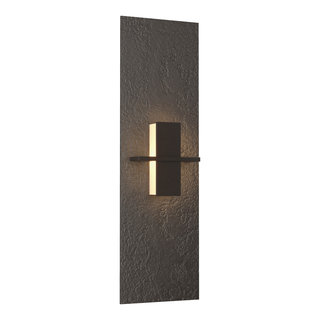 Aperture Vertical Sconce, Oil Rubbed Bronze, White Art Glass ...