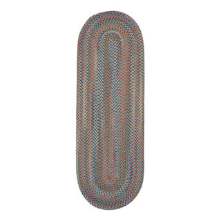 Cedar Cove - Light Blue 2'x7', Runner (Oval), Braided - Contemporary ...