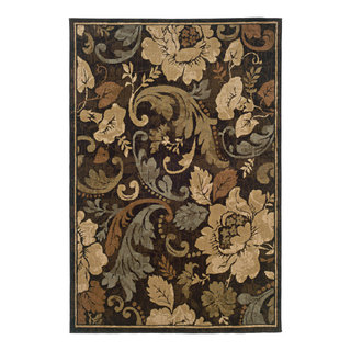 Oriental Weavers Huntington Collection Brown/Beige Floral Indoor Area ...