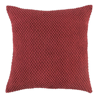 Deep Merlot Nubby Textured Modern Throw Pillow - Contemporary ...