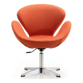 Raspberry Adjustable Swivel Chair, Orange and Polished Chrome ...