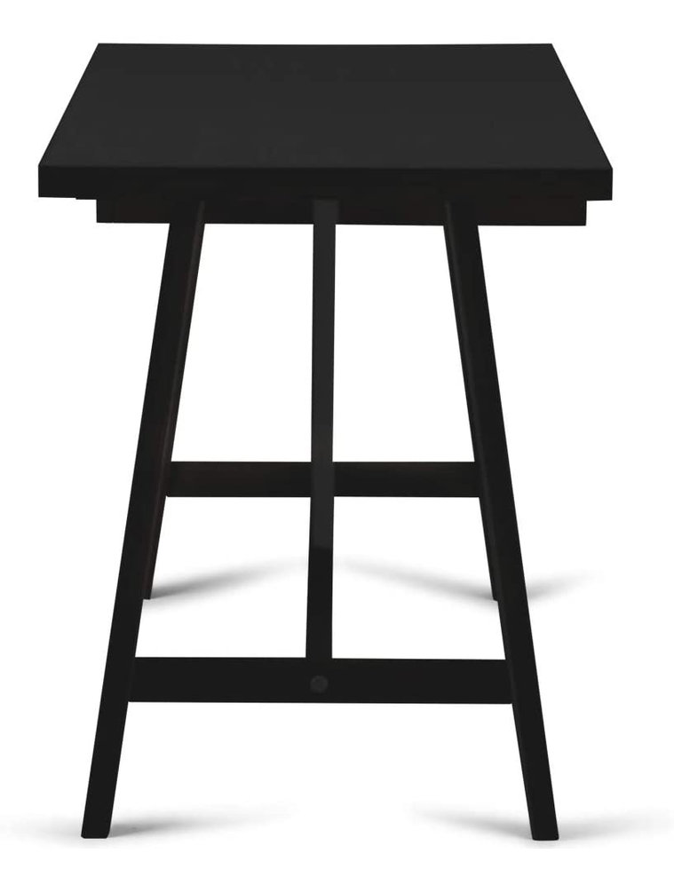 Solid Wood Modern Industrial Home Office Desk 60", Black Writing/Study ...