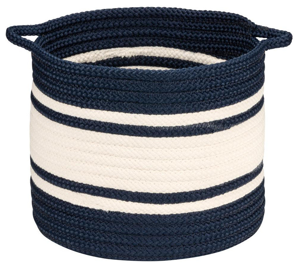 Outland Basket, Navy 14"x14"x12" - Beach Style - Baskets - by Kolibri ...