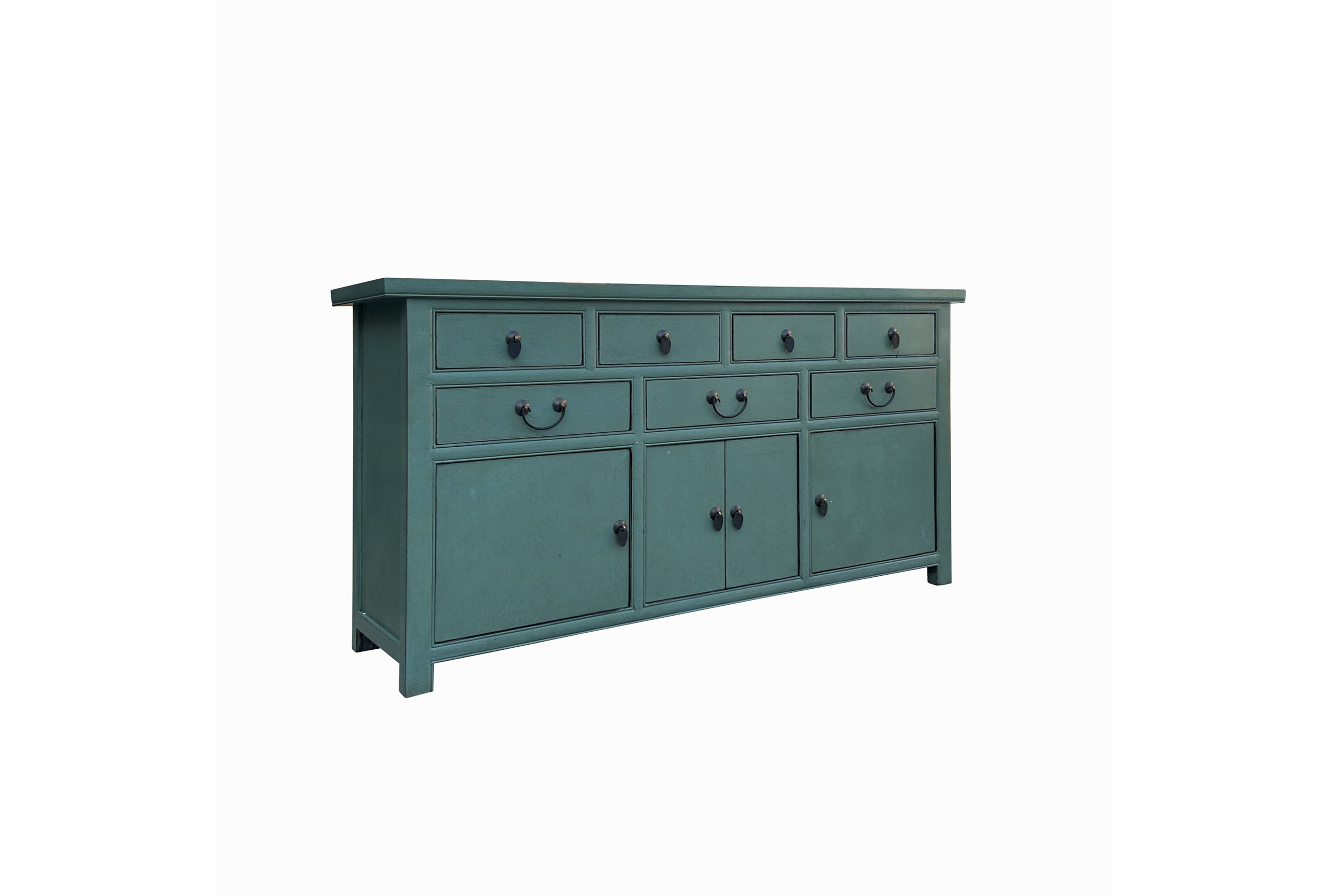 Chinese Turquoise Blue 7 Drawers Sideboard Buffet Credenza Table ...