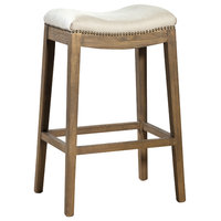 Linen & Oak Transitional Bar Stool - Transitional - Bar Stools And ...