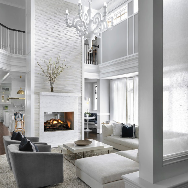 75 Beautiful Living Room with a Two-sided Fireplace Ideas & Designs ...