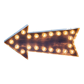 Marquee Light Arrow Distressed - 22" Wide - Contemporary - Novelty ...
