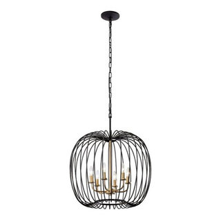 Nico 6 Light Pendant In Mid-Century Modern Style, 21.25"Hx24"W ...