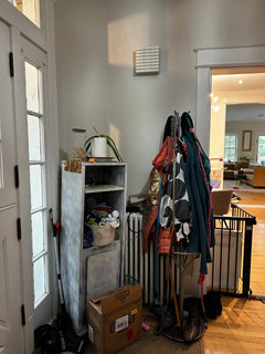 Storage needed for entryway with weird dimensions