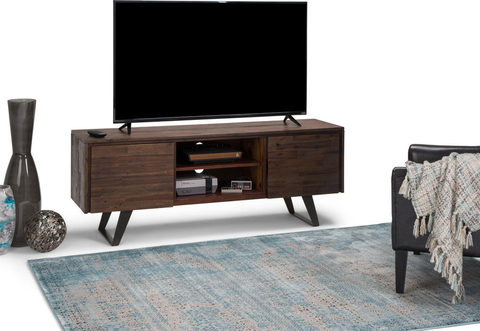 Lowry SOLID ACACIA WOOD TV Media Stand For TVs up to 70 inches ...