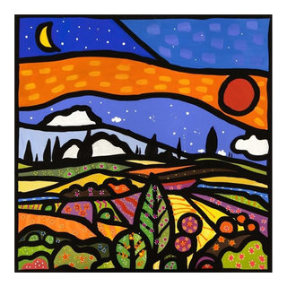 "Tramonto in collina" Digital Paper Print by Wallas, 20"x20", 20"x20 ...