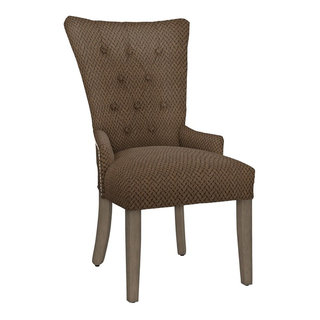 Modern Hekman Woodmark Sandra Dining Chair With Nickel Nailhead Trim ...