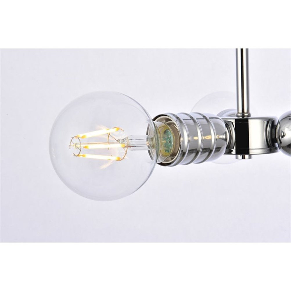 Living District Reyes 3-Light Mid-Century Metal Pendant in Chrome ...