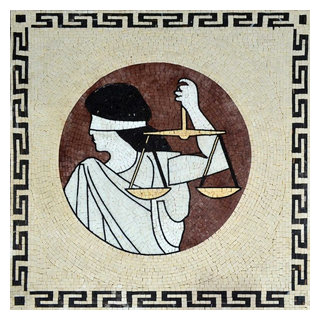 Lady Justice Mosaic Accent, 24" x24" - Traditional - Tile Murals - by ...