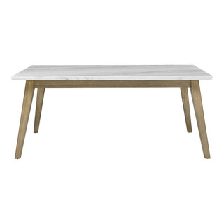 Vida White Marble Top Dining Table - Transitional - Dining Tables - by ...