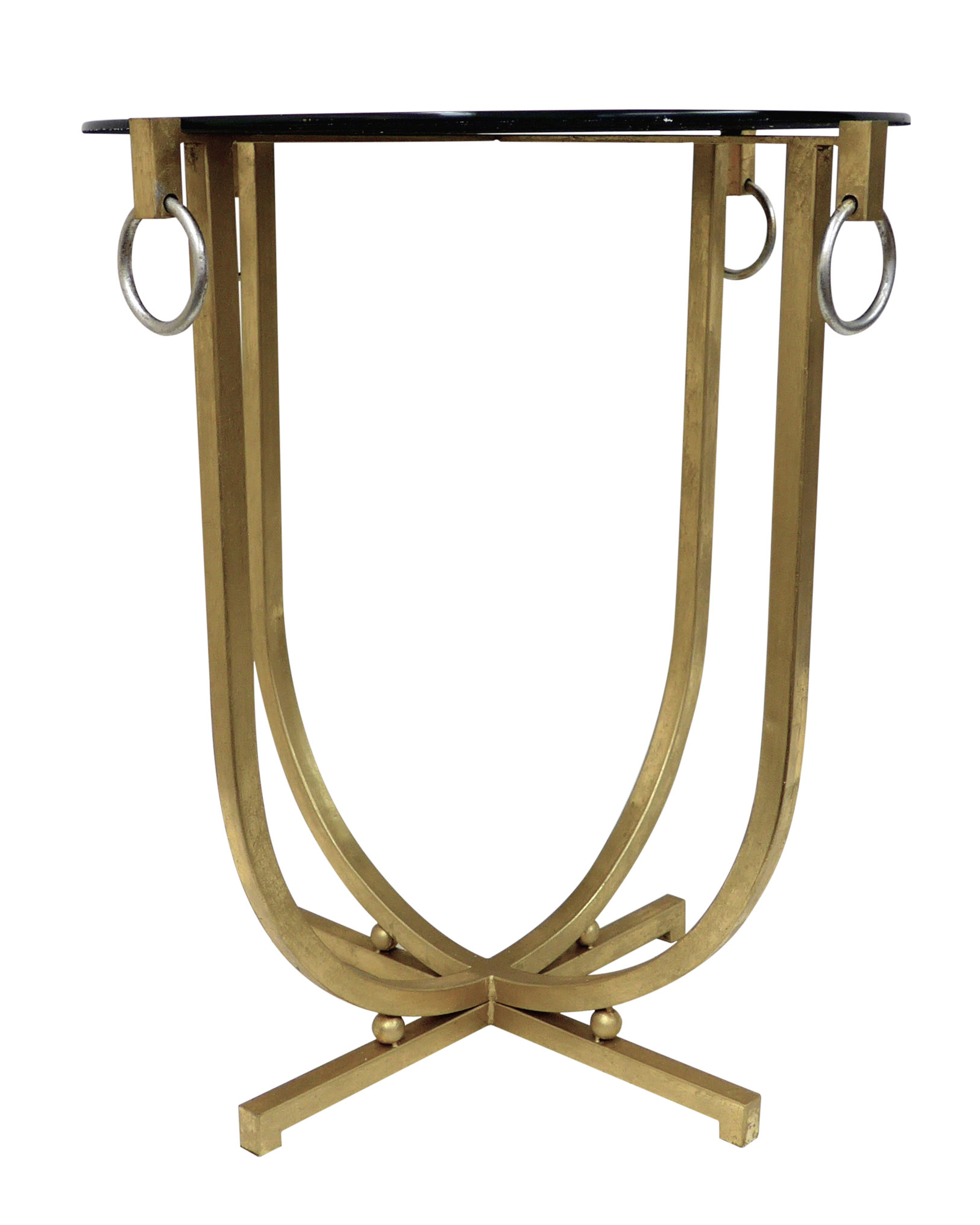 Ring Side Table, Gold With Silver, 25.5"x22" - Contemporary - Side ...