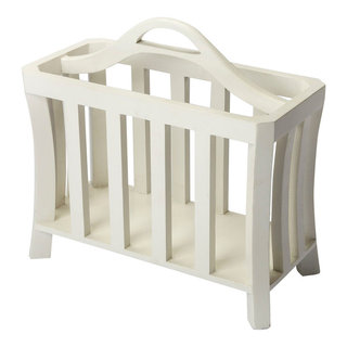 Butler Clive White Magazine Basket, White - Transitional - Magazine ...